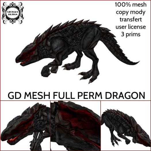Second Life Marketplace - GD MESH FULL PERM DRAGON
