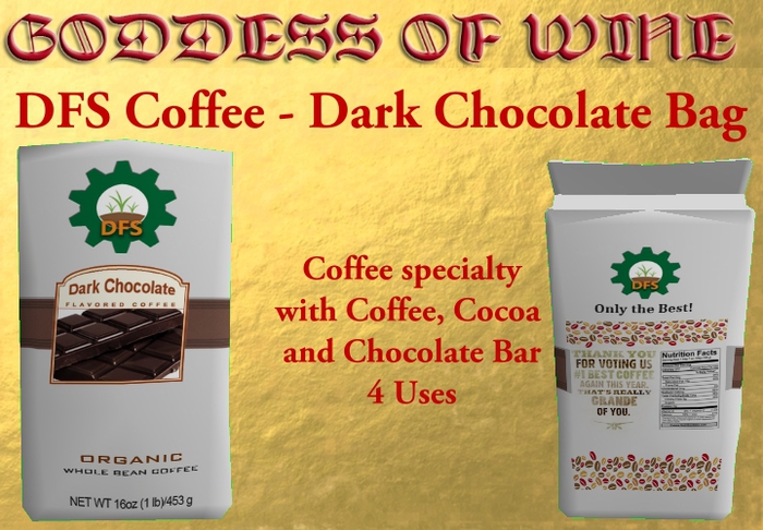 Second Life Marketplace - [DFS] Coffee - Dark Chocolate Bag * Coffee ...