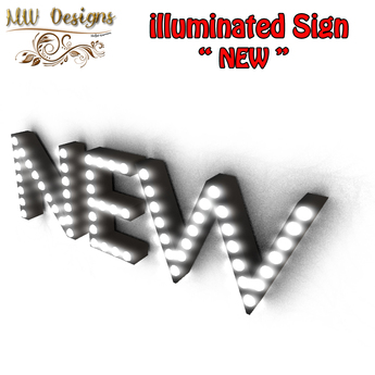 Second Life Marketplace - MW Designs - Object (illuminated Sign - NEW)