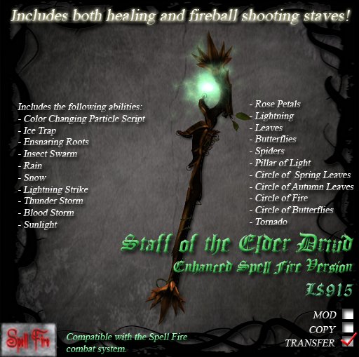 Second Life Marketplace - Staff of the Elder Druid - Enhanced Spell ...