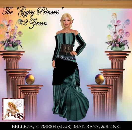 Second Life Marketplace - *DBS* Ladies Outfit - Gypsy Princess #2 Zircon