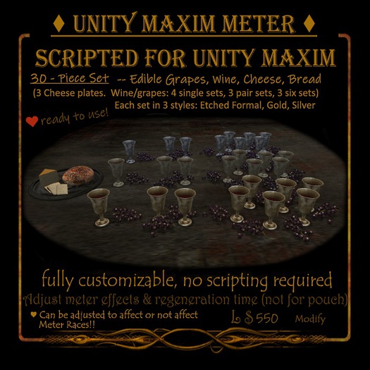 Second Life Marketplace - =ED= [UNITY MAXIM Edible] - WINE-GRAPES ...