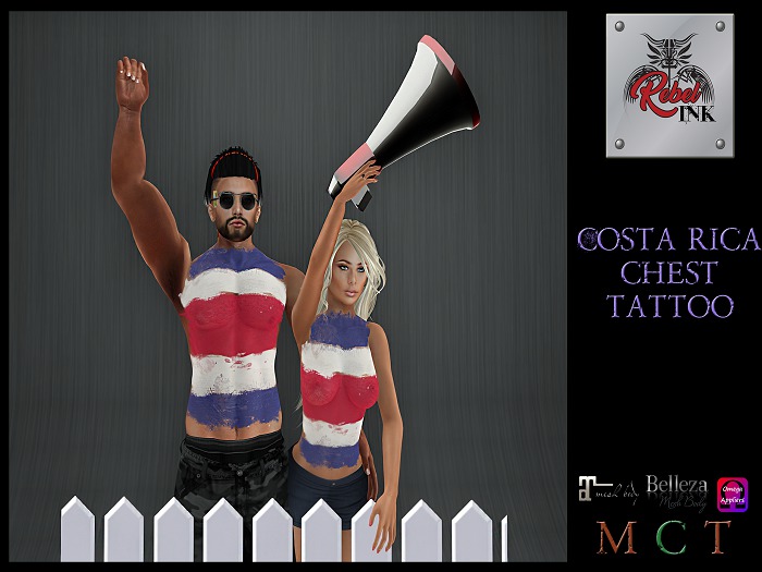 Second Life Marketplace - Rebel Ink - Costa Rica Chest Tattoo - Women