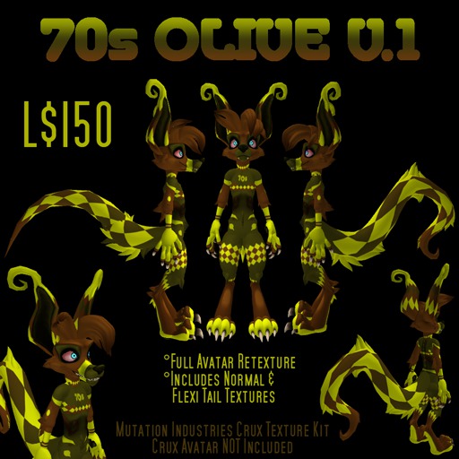 Second Life Marketplace - Crux: 70s Olive V.1