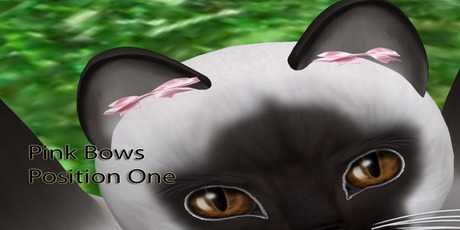 Second Life Marketplace - Black Velvet Kitty Bows - Position 1 (high ...