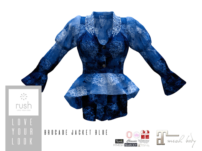 Second Life Marketplace - Rush BROCADE Jacket BLUE