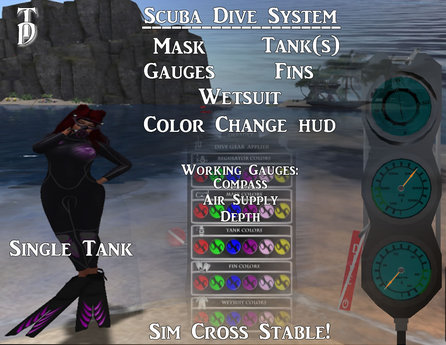 Second Life Marketplace - TD Single Tank Scuba Package (Female)