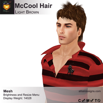 Second Life Marketplace - A&A Mccool Hair Light Brown, free test color