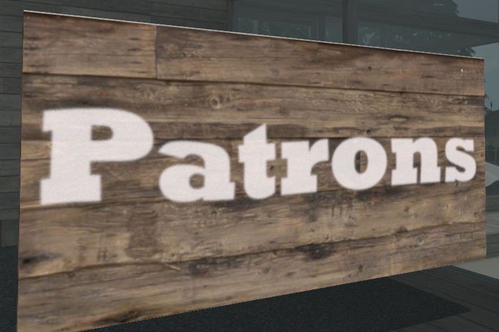Second Life Marketplace - Wooden PATRONS Sign
