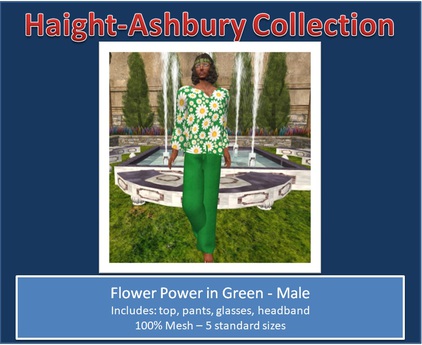 Second Life Marketplace - Flower Power Green- Male