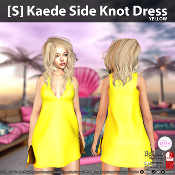 Second Life Marketplace - [S] Kaede Side Knot Dress Yellow