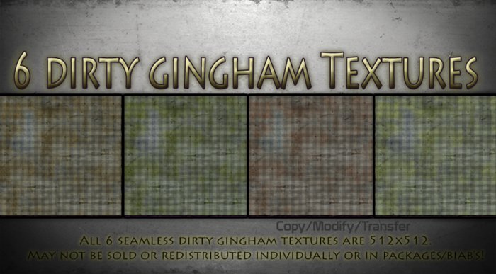 Second Life Marketplace - 6 seamless dirty gingham textures