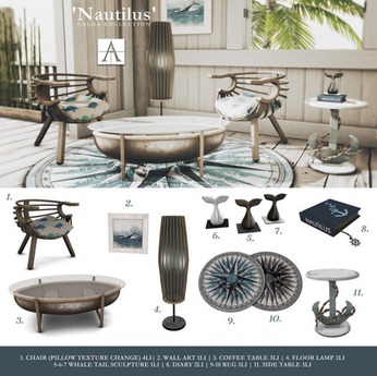 Second Life Marketplace - Architect. Nautilus Complete Set 1 RARE 10 Common