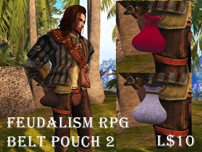 Second Life Marketplace - Feudalism RPG Belt Pouch 2 v2.18 Boxed