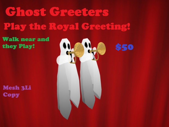 Second Life Marketplace - Ghost Trumpet Greeters Play Trumpet Greeting!