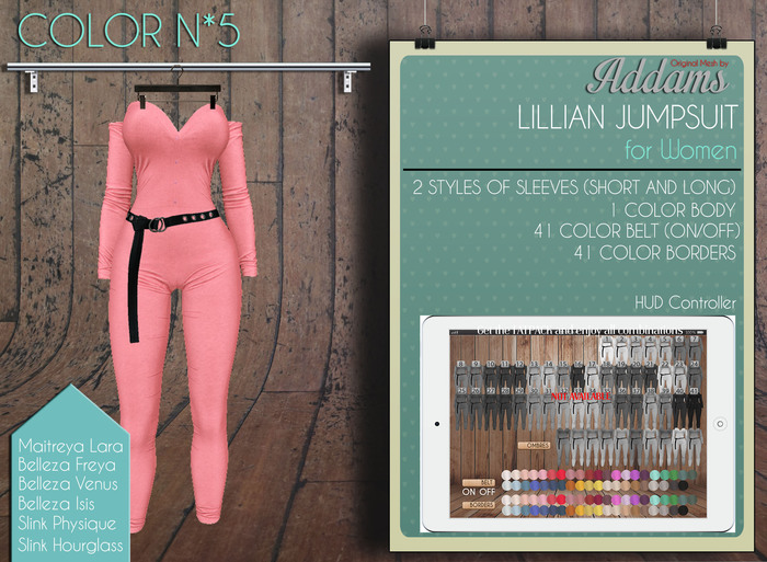 Second Life Marketplace - Addams "Lillian" Jumpsuit with Belt #05