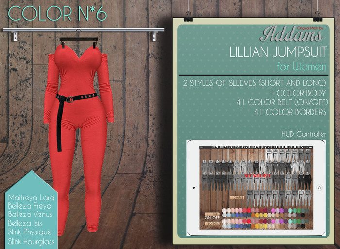 Second Life Marketplace - Addams "Lillian" Jumpsuit with Belt #06