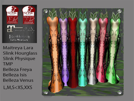 Second Life Marketplace - Formal evening dress,TMP, Belleza, Slink 8 colors