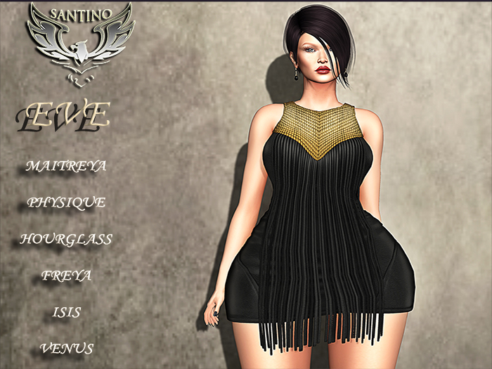 Second Life Marketplace - Santino Desigh-Fringed Mini Dress-DEMO