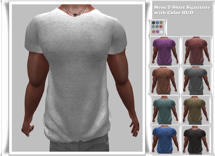 Second Life Marketplace - Mens T-Shirt Signature with Color HUD