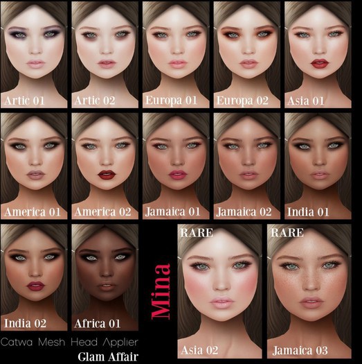 Second Life Marketplace - Glam Affair - Mina Applier ( Catwa / Bibi ) Artic 01