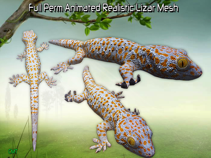 Second Life Marketplace - Full Perm Amazing Animated Realistic Lizard Mesh