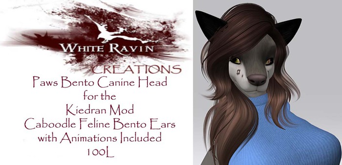 Second Life Marketplace - White Ravin Creations - Keidran Paws Bento ...