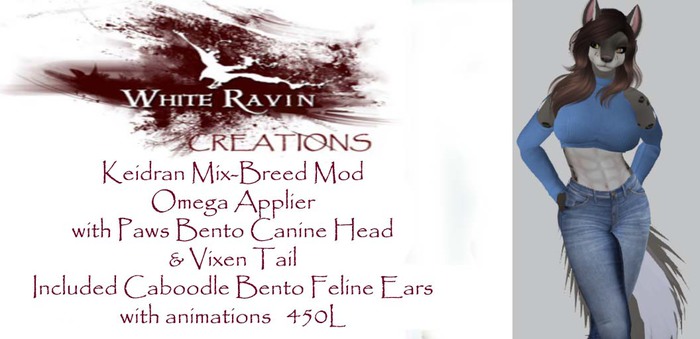 Second Life Marketplace - White Ravin Creations - Keidran Omega,PBCH ...