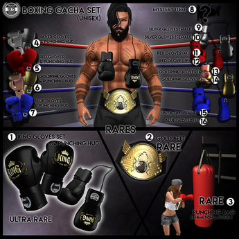 Second Life Marketplace - [Since 1975] - Boxing Gloves Blue (Neck) F