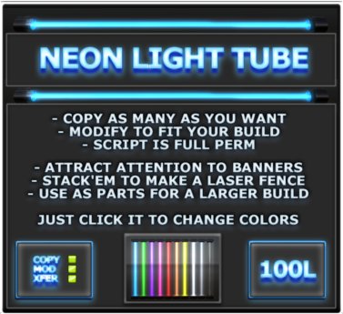 Second Life Marketplace - Full Perm Neon Light Bar - by Animation ...