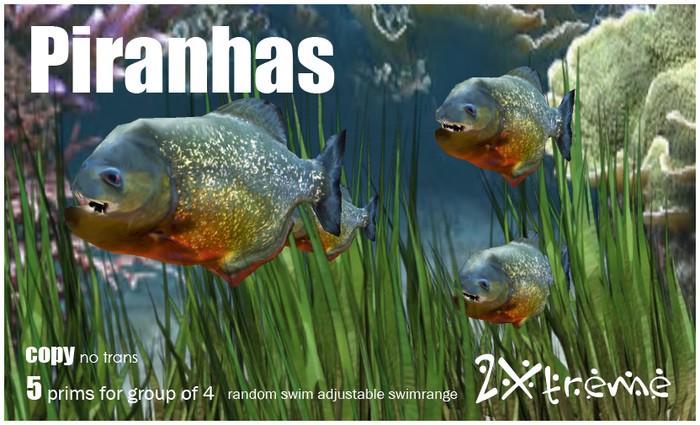 Second Life Marketplace - :: 2Xtreme :: Piranhas copy box