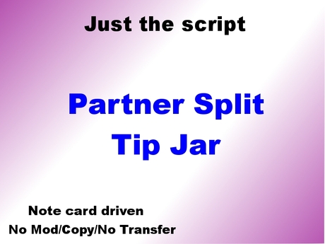 Second Life Marketplace - Partners Split Tip Jar - Copy