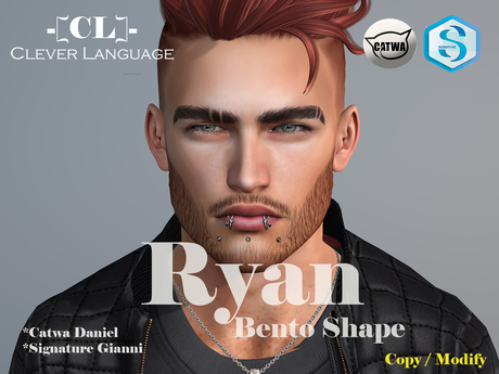 Second Life Marketplace - - [Clever Language] - Ryan Bento Shape (Catwa ...