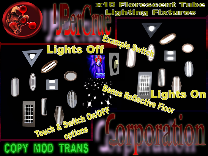 Second Life Marketplace - Florescent Tube Sculpted Light Fixtures x20 w ...