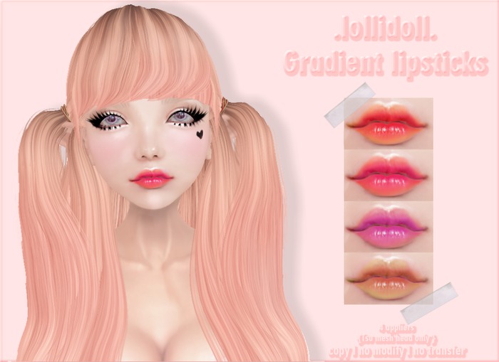 Second Life Marketplace - .lollidoll. Gradient lipstick appliers ...