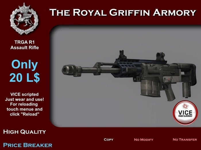 Second Life Marketplace - TRGA - Griffin Assault Rifle R1 V1.0