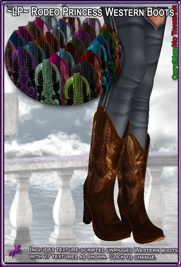 Second Life Marketplace - ~LP~ Rodeo Princess Western Boots (BOXED)