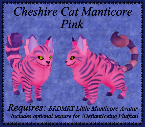 Second Life Marketplace - Cheshire Cat Manticore Pink [boxed]