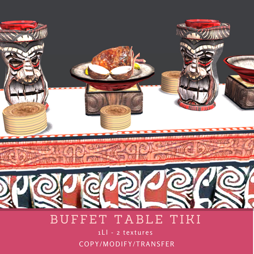 Second Life Marketplace - "MG" Buffet table Tiki