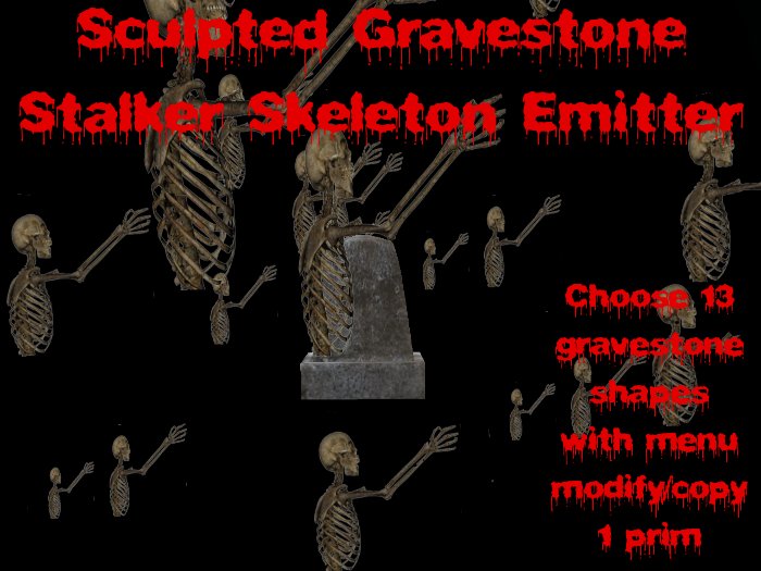 Second Life Marketplace - Halloween Sculpted Gravestone Stalker ...