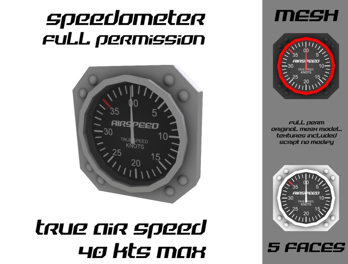 Second Life Marketplace - Speedometer 40 kts
