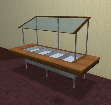 Second Life Marketplace - Buffet Table "Simple1-wood 2d" 4 well / Salad ...