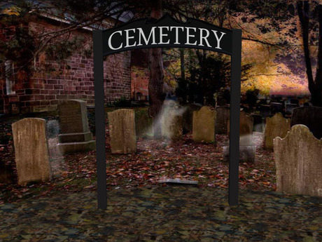 Second Life Marketplace - RE Arched Cemetery Sign Set - Sculpted/Change ...