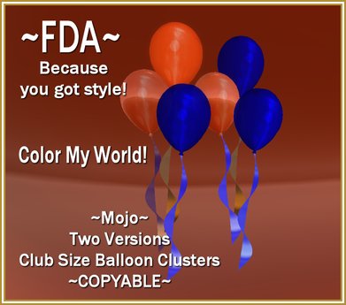 Second Life Marketplace - ~FDA~Two Varieties Mojo Orange/Blue Club Size ...