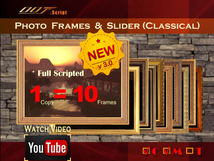 Second Life Marketplace - OOJ_PhotoFrame&Slider_2018 (Classical)