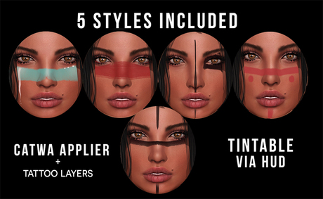 Second Life Marketplace - [LF] Native Face Paint II Catwa+Layers