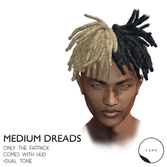 Second Life Marketplace - CAMO - Medium Dreads - B&W