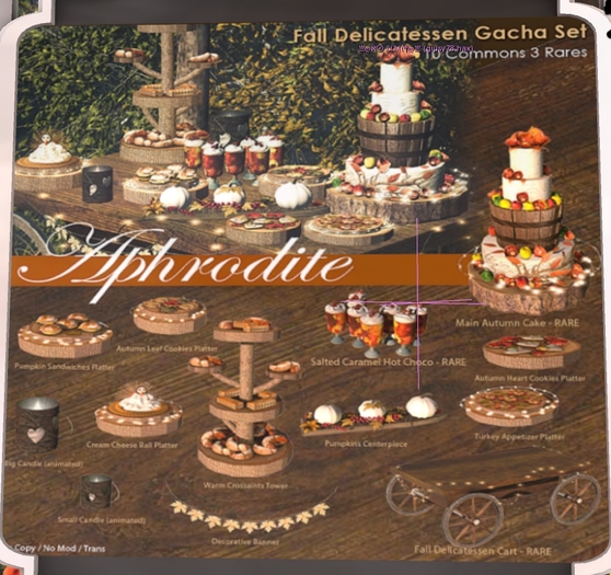 Second Life Marketplace - Aphrodite Autumn Leaf Cookies platter
