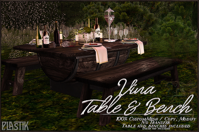 Second Life Marketplace - :[P]:- Vina Dining Set