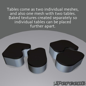 Second Life Marketplace - % Interlocking Tables (silver) *MESH*